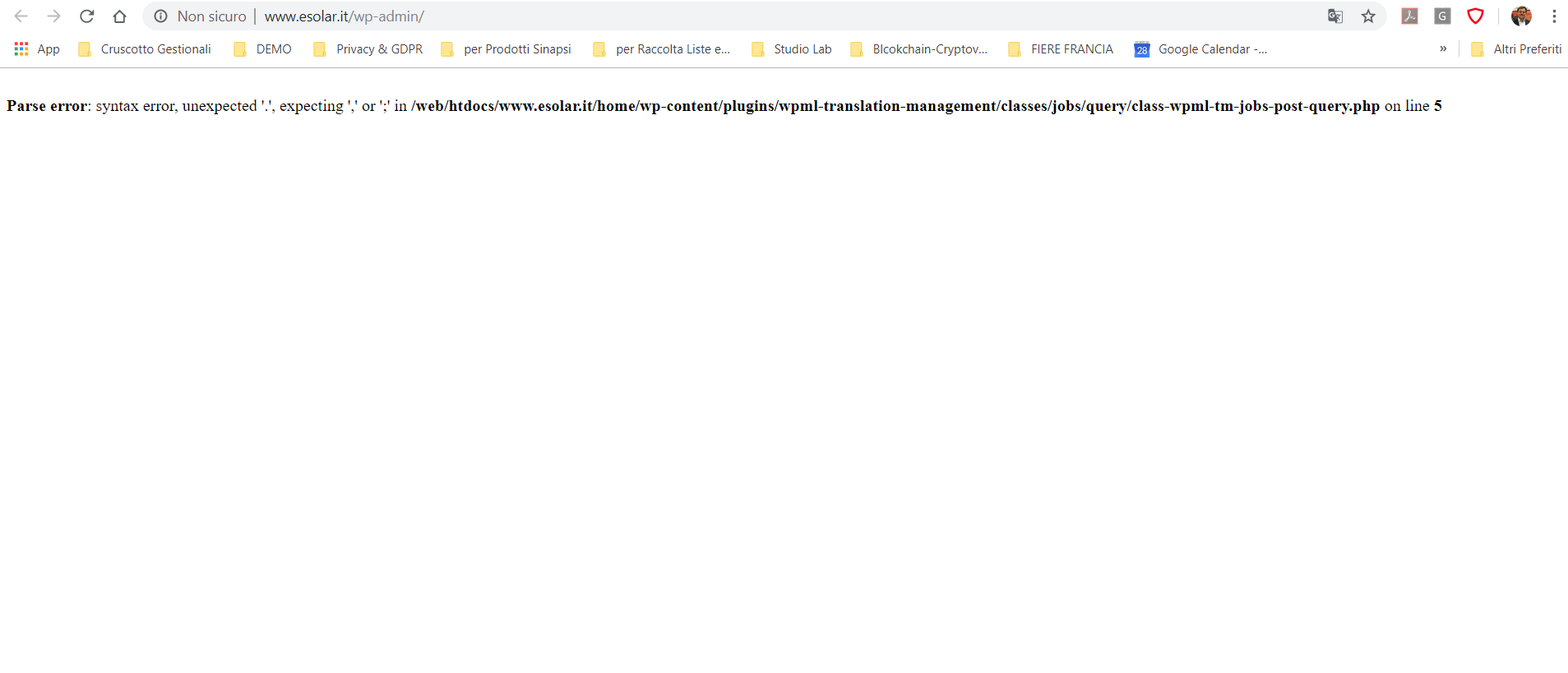 Parse Error Syntax Error Unexpected Expecting