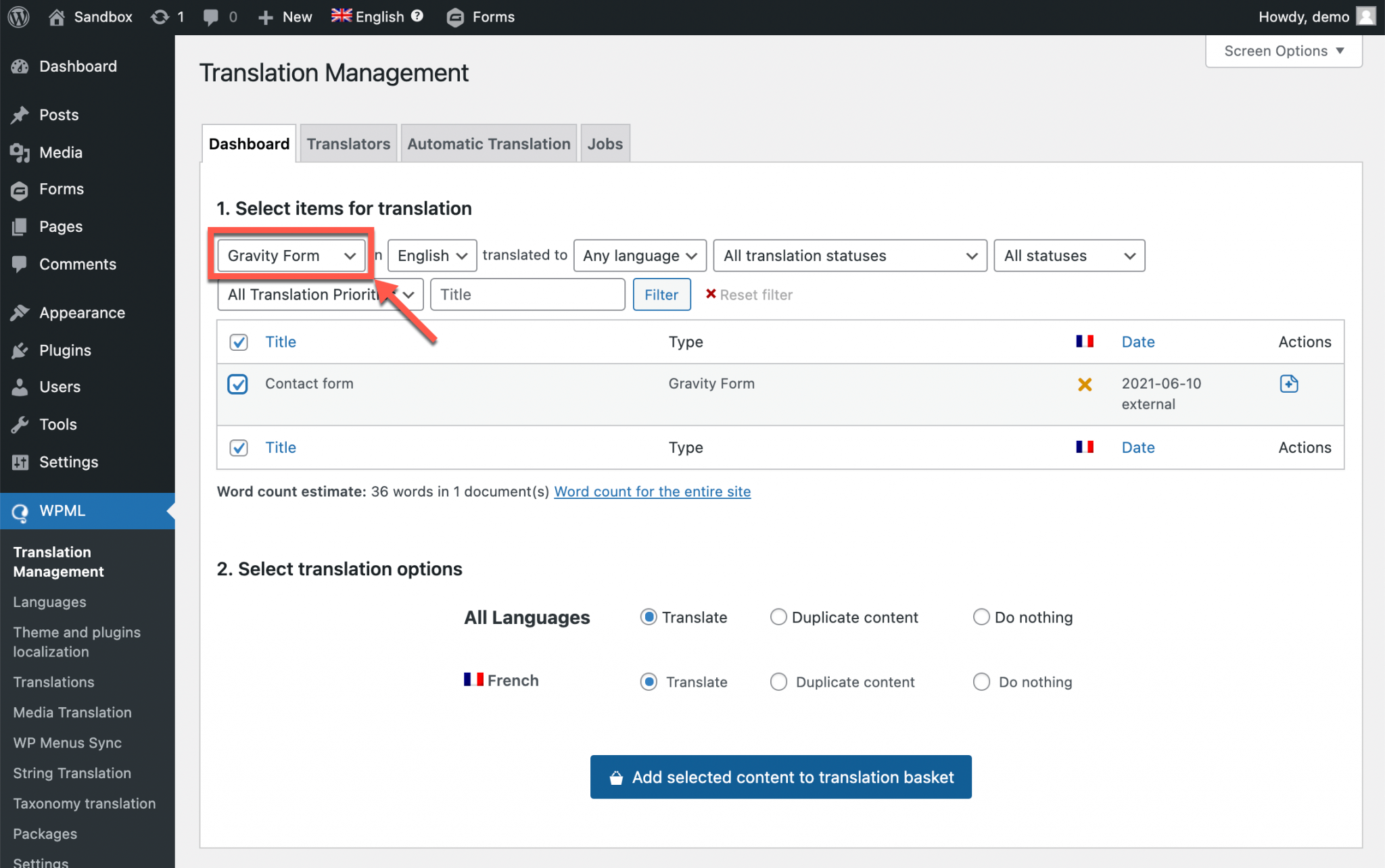 Gravity Forms Multilingual - WPML