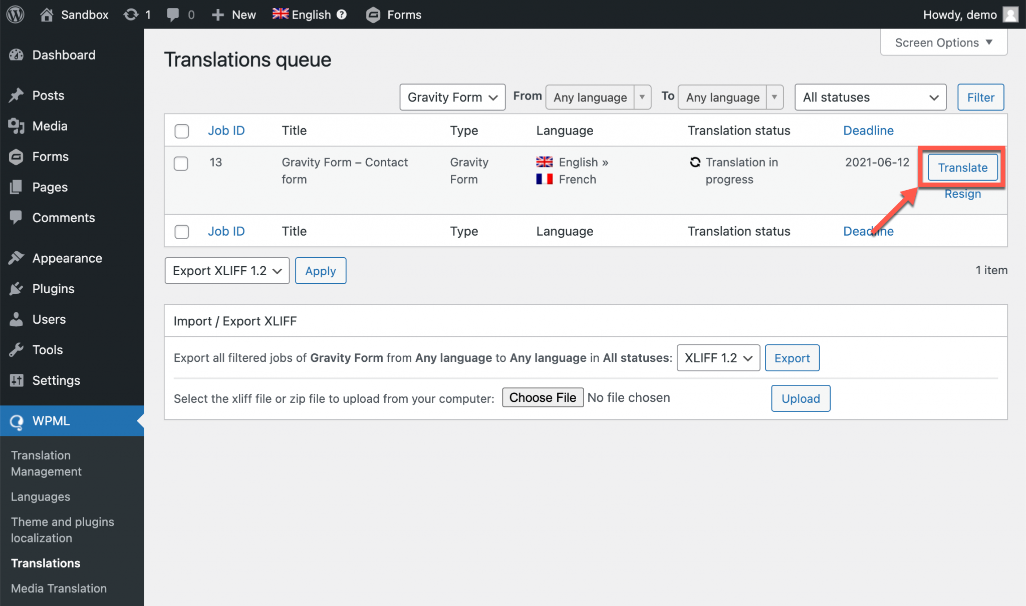 Gravity Forms Multilingual - WPML
