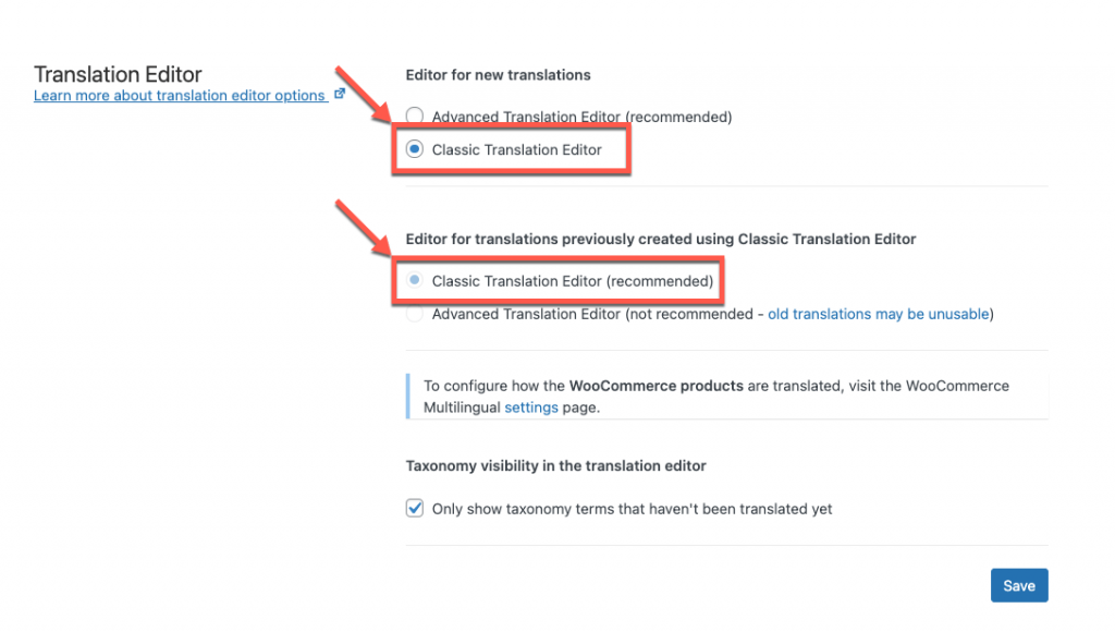 Classic Translation Editor - WPML