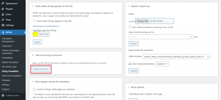 WPML String Translation