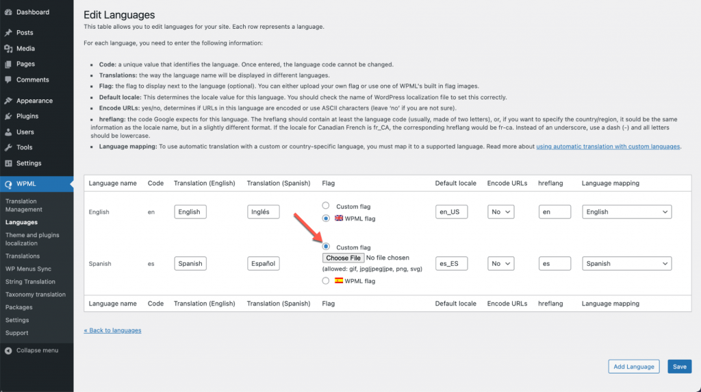Language Switcher Options - WPML