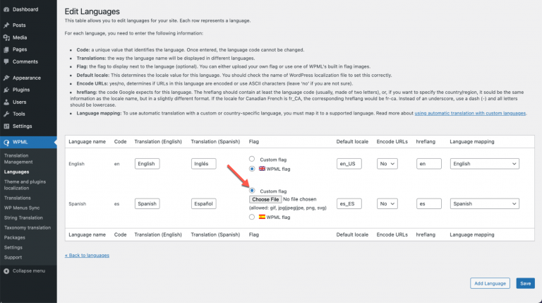 Language Switcher Options - WPML