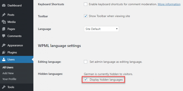 Hiding Languages on the Front-End - WPML