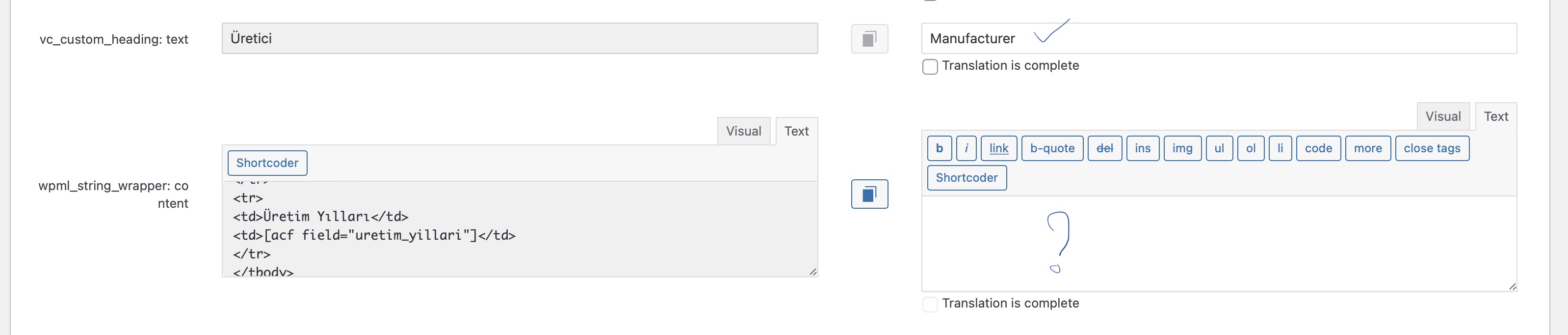 Translated strings does not load on post translation screen. - WPML