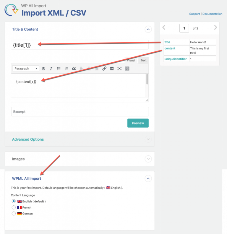 Importing Multiple Languages with WP All Import and WPML