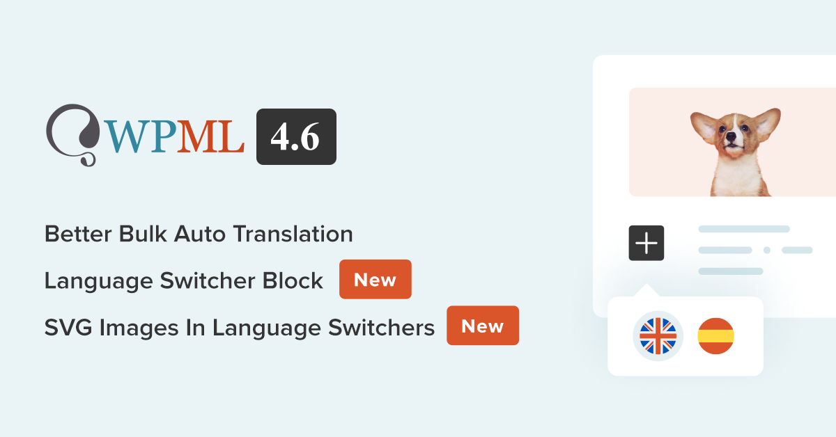 WPML 4.6 - Bulk Auto-Translation, Language Switcher Block, Translation ...