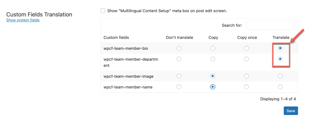 Translating Custom Fields - WPML