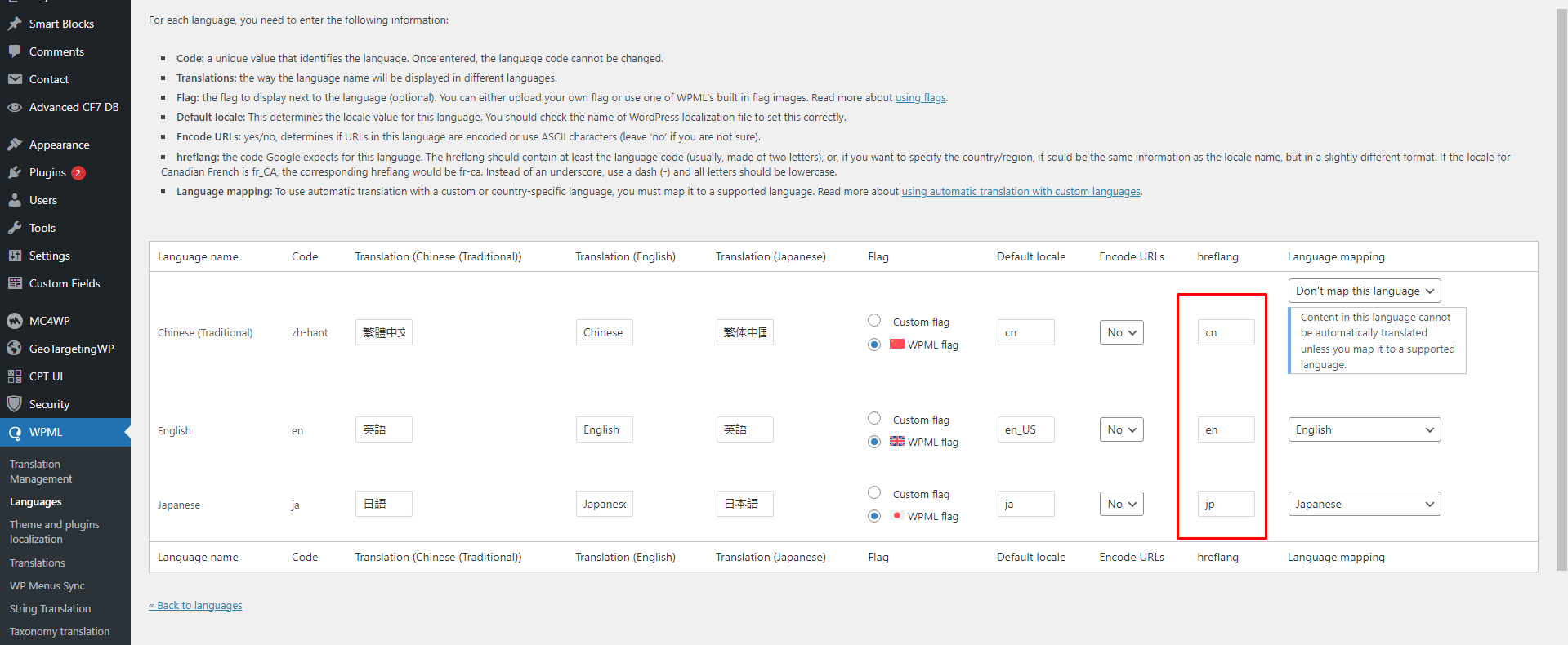 Change Language Slug - WPML