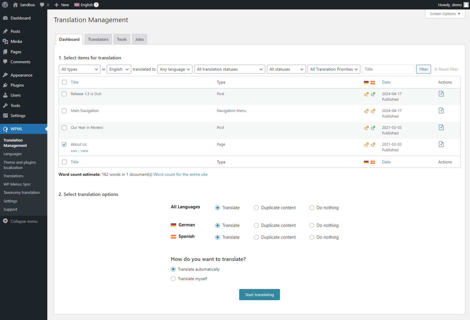 AI Automatic Translation for WordPress with WPML