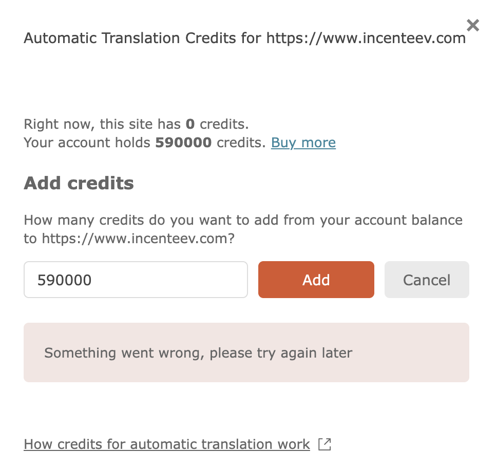 Credit transfer - WPML