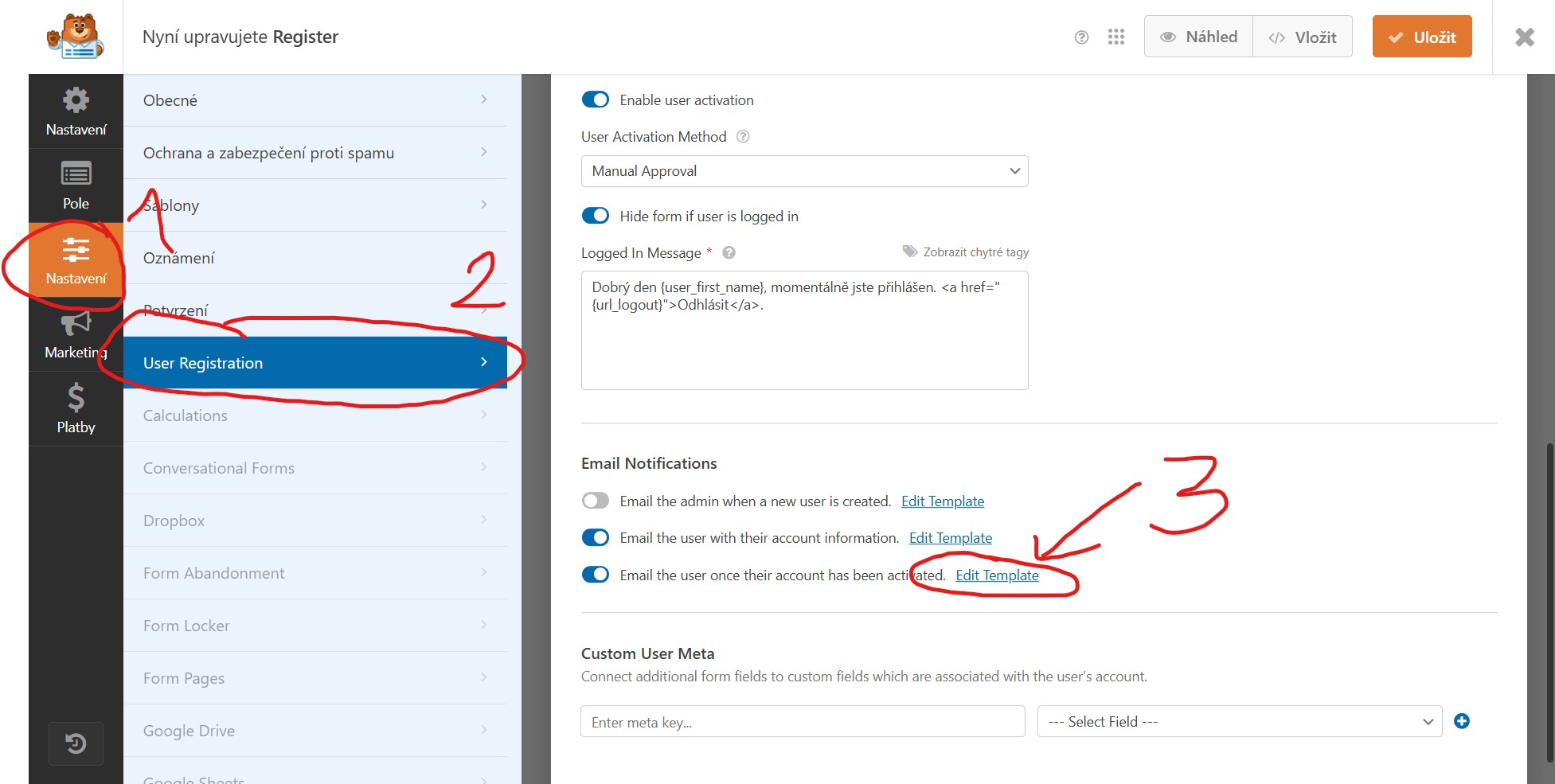 WP Forms user Activation Emails Not Translating - WPML