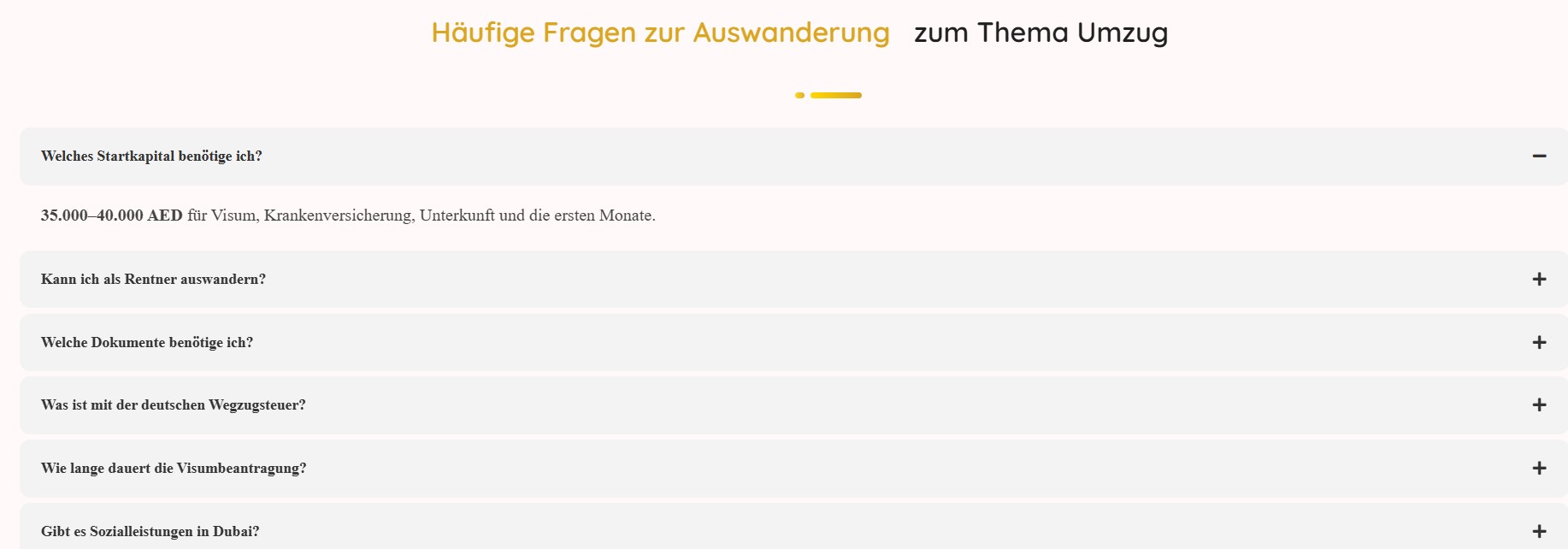 Split: the FAQ section accordion not converted to German version of the ...